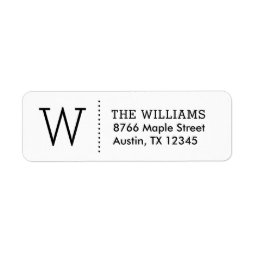 Simple Monogram Return Address Labels | Zazzle