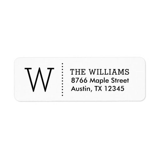 Simple Monogram Return Address Labels | Zazzle