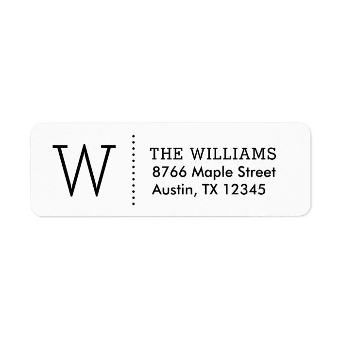 Simple Monogram Return Address Labels | Zazzle.com
