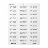 Simple Monogram Return Address Labels | Zazzle