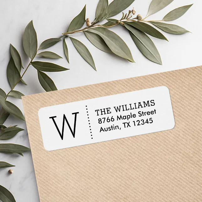 Simple Monogram Return Address Labels | Zazzle