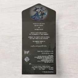 Simple Monogram Skeleton Halloween QR Code Wedding All In One ...