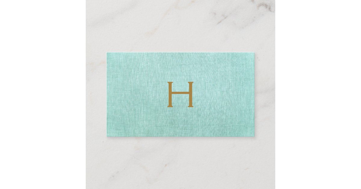 Simple Monogram Turquoise Blue, Stylish Minimalist Business Card | Zazzle