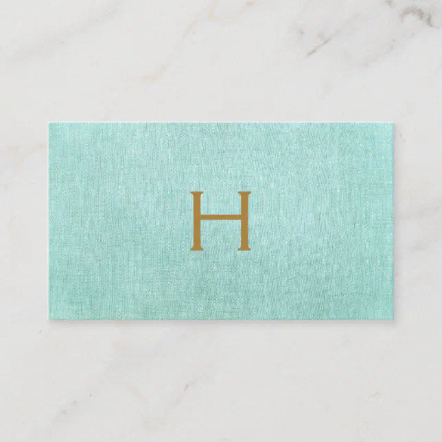 Simple Monogram Turquoise Blue, Stylish Minimalist Business Card | Zazzle
