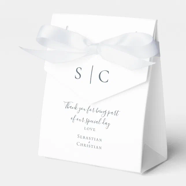 Simple Monogrammed Personalized Wedding Favor Boxes | Zazzle