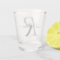 Simple Monogrammed Typography Name Personalized Shot Glass | Zazzle
