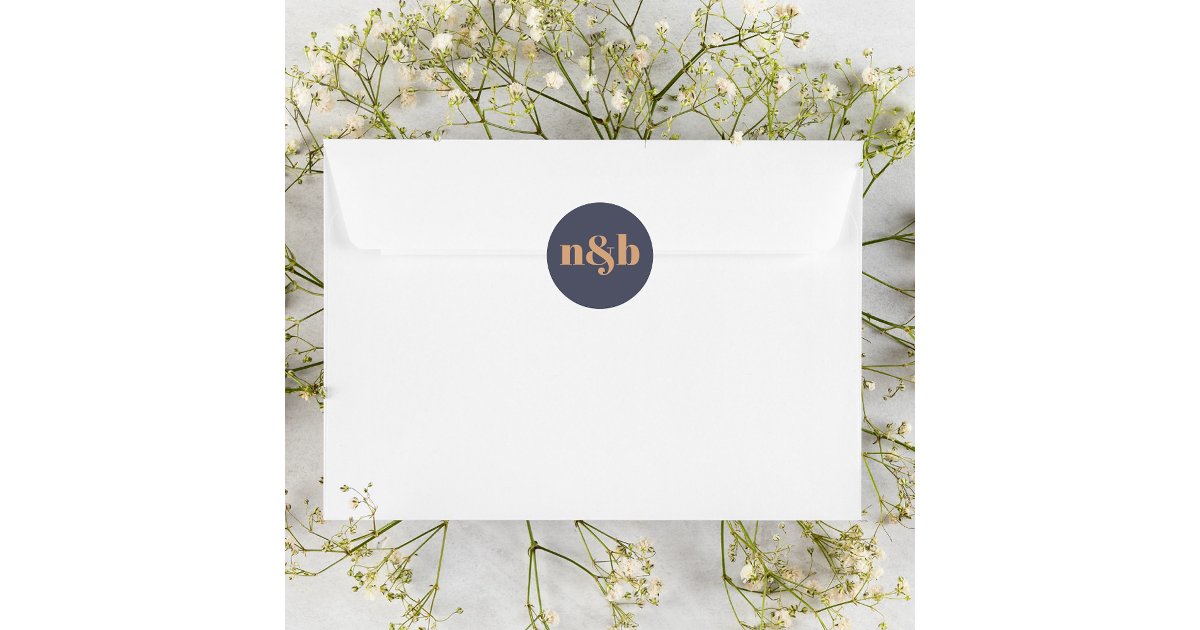 Simple Monogrammed Wedding Envelope Seal | Zazzle