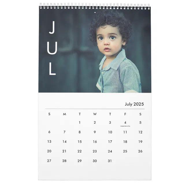 Simple Month minimalist Photo Calendar | Zazzle