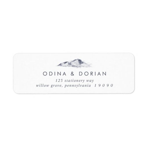 Simple Mountain Return Address Label | Zazzle