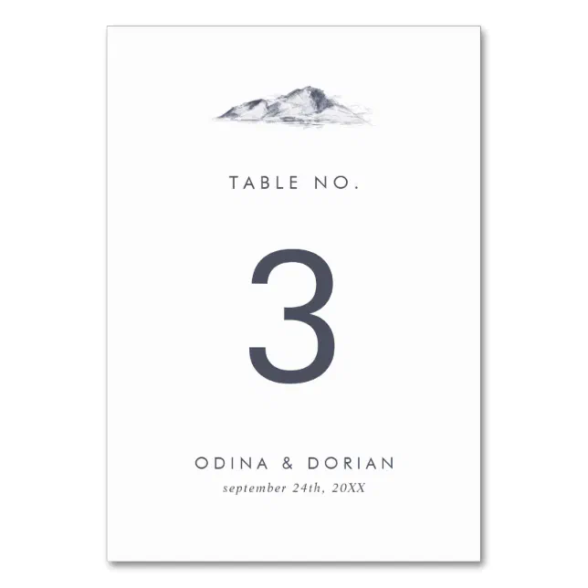 Simple Mountain Table Number | Zazzle