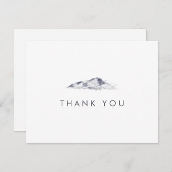 Simple Mountain Thank You Card | Zazzle