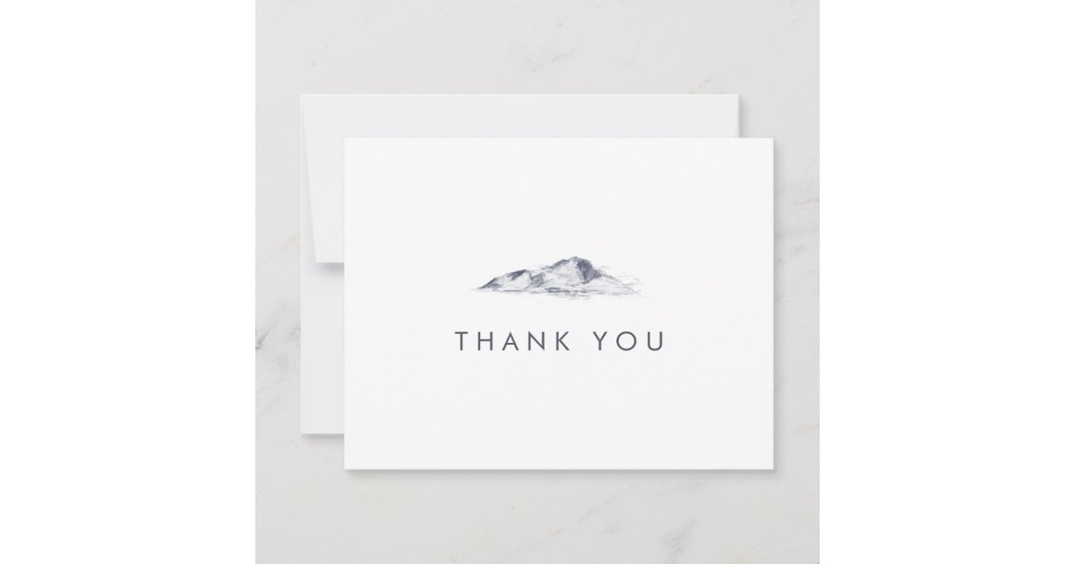 Simple Mountain Thank You Card | Zazzle