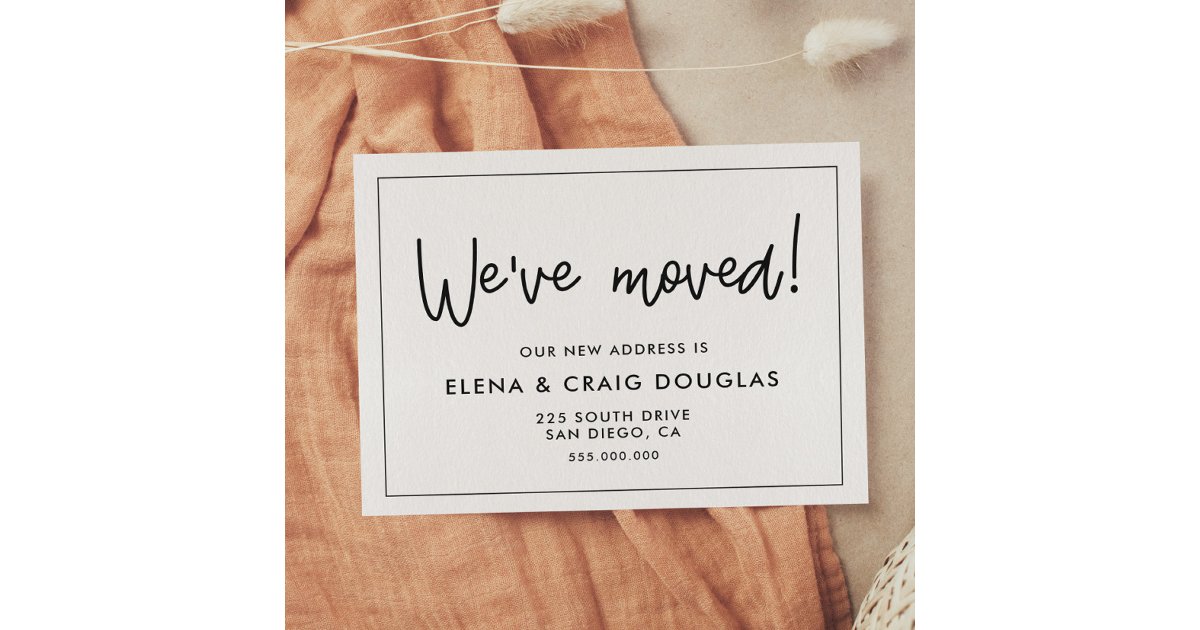 Simple moving announcement postcard | Zazzle