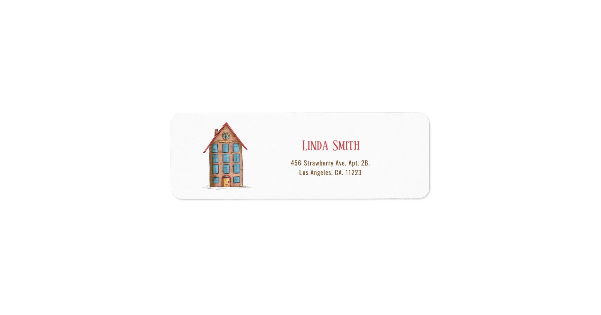 Simple Moving Apartment Building Return Address Label | Zazzle