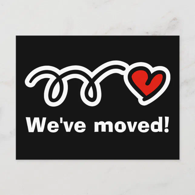 Simple moving postcards with cute heart design | Zazzle