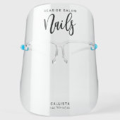 Simple Nails Typography Title Name Tag Business Face Shield | Zazzle