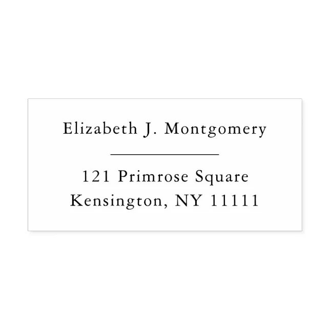 Simple Name Address Rubber Stamp | Zazzle
