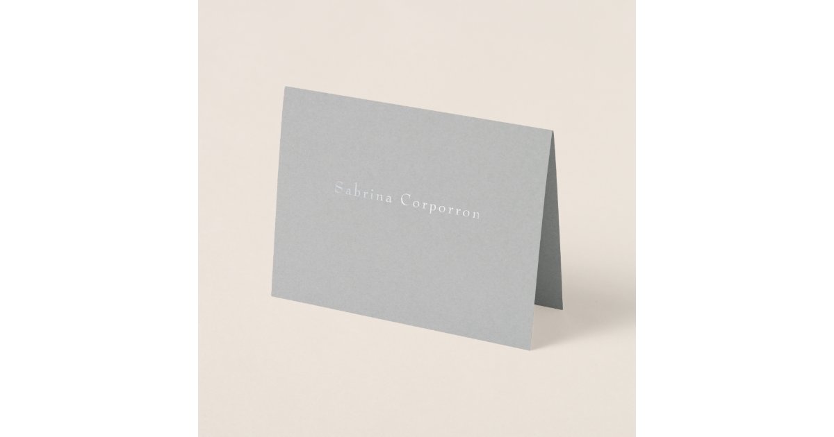 Simple Name Business Stationery Foil Card | Zazzle