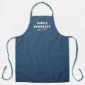 Simple Name Denim Blue Modern Apron | Zazzle