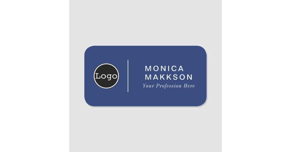 Simple Name, Logo And Title Name Tag | Zazzle