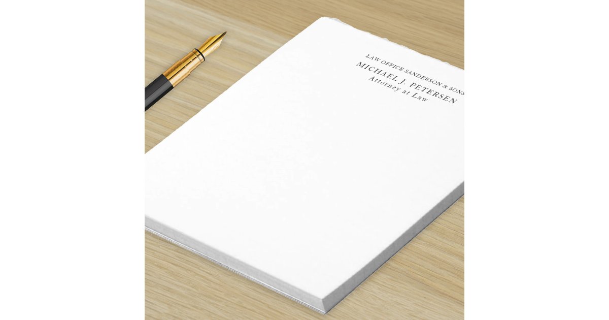 Simple name personalized classic black and white notepad | Zazzle