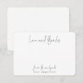 Simple Name Script Wedding Newlywed Love Thanks Thank You Card | Zazzle