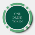 Simple Names Date Wedding Emerald Drink Token | Zazzle