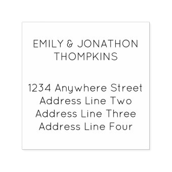 Simple Names Return Address Square Self-inking Stamp | Zazzle