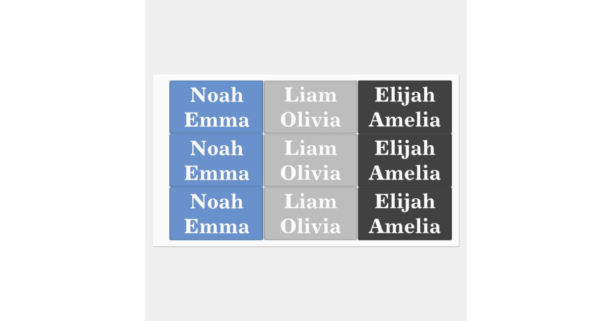 Simple Names Waterproof Clothing Labels | Zazzle
