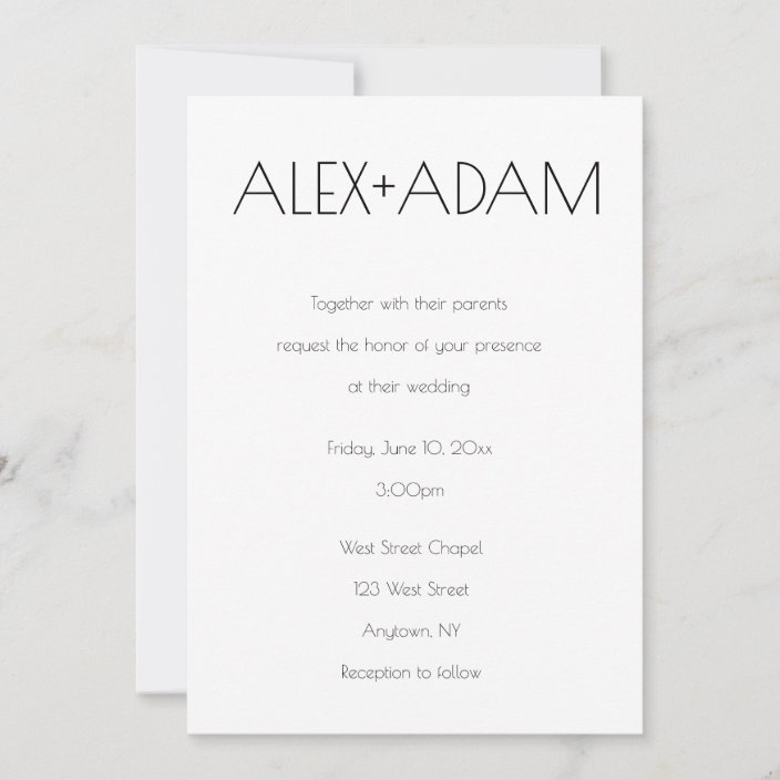 SImple names wedding invitations | Zazzle.com