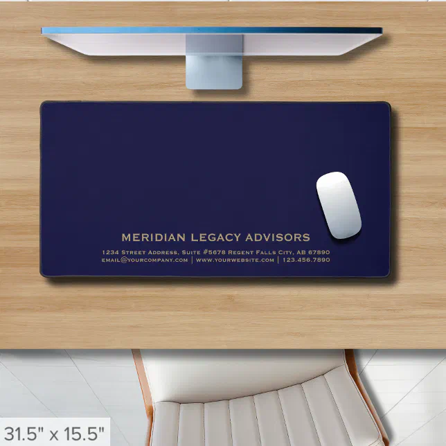Simple Navy Blue Desk Mat | Zazzle