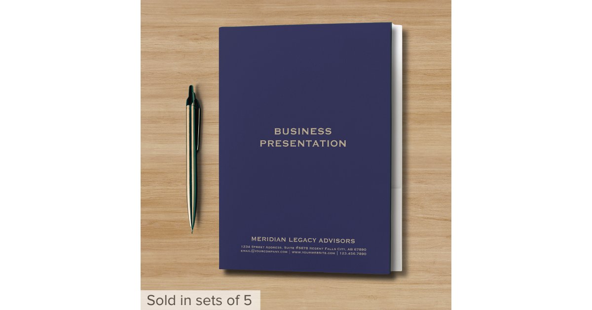 Simple Navy Blue Presentation Folder | Zazzle