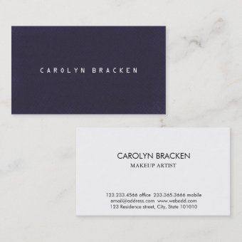 Simple Navy Blue Textured Background Business Card | Zazzle