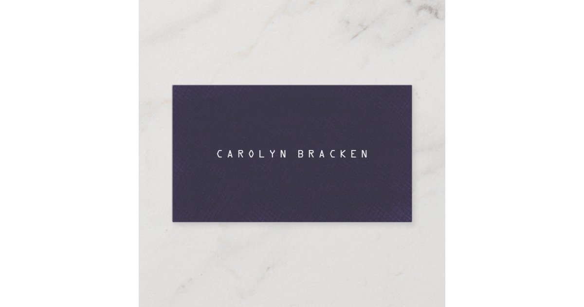 Simple Navy Blue Textured Background Business Card | Zazzle