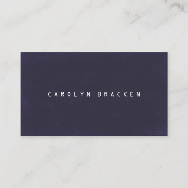 Simple Navy Blue Textured Background Business Card | Zazzle