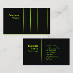 Simple Neon Vertical Lines Business Card (black) | Zazzle