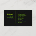 Simple Neon Vertical Lines Business Card (black) | Zazzle