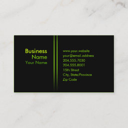 Simple Neon Vertical Lines Business Card (black) | Zazzle