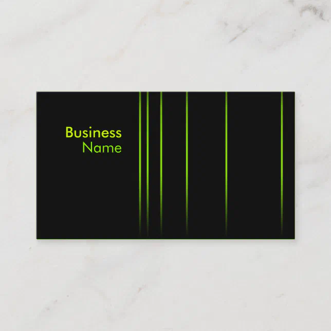 Simple Neon Vertical Lines Business Card (black) | Zazzle