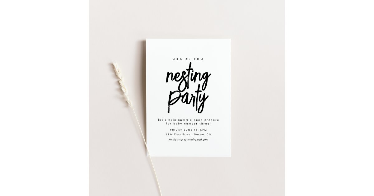 Simple Nesting Party Invitation Template | Zazzle