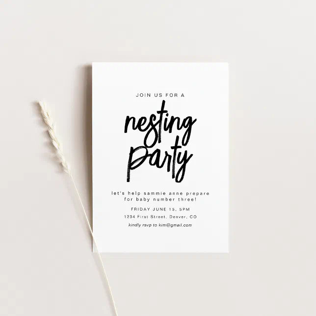 Simple Nesting Party Invitation Template | Zazzle