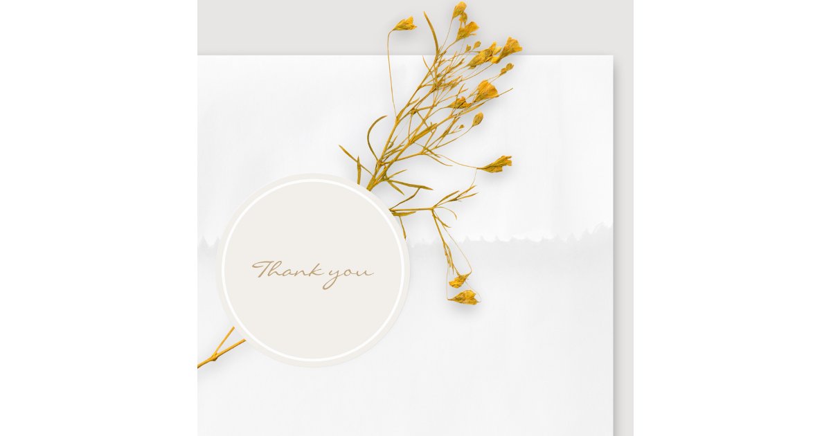 Simple Neutral Elegant Thank You Wedding Sticker | Zazzle
