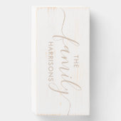 Simple Neutral Script Rustic Custom Family Name Wooden Box Sign | Zazzle