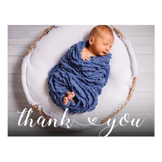 Simple New Baby Birth Announcement Thank You Postcard | Zazzle.com