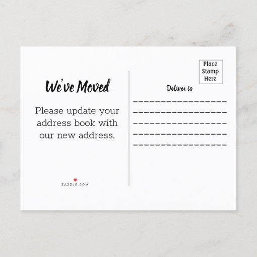 Simple New Home New Address We’ve Moved Announcement Postcard | Zazzle