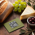 Simple Olive Green Olive Branch QR Code Enclosure Card | Zazzle