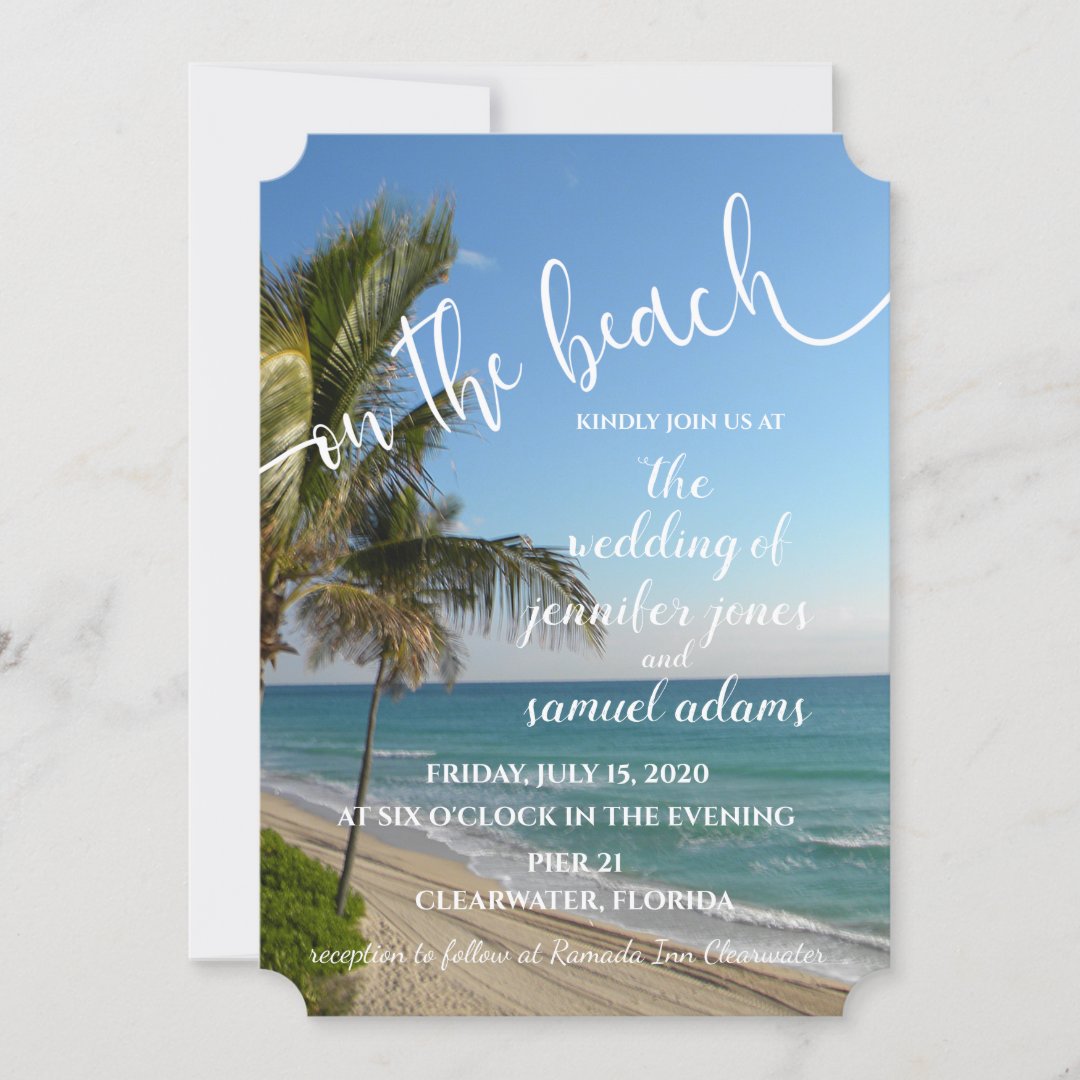 Simple On the Beach Wedding Wedding Invitation | Zazzle