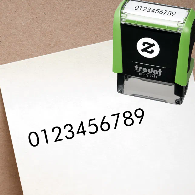 Simple One Line Number Text Custom Self-inking Stamp | Zazzle