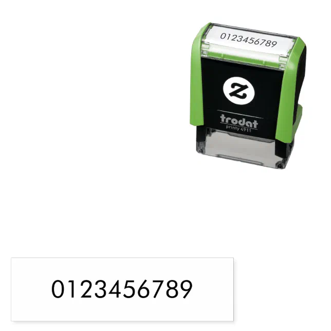 Simple One Line Number Text Custom Self-inking Stamp | Zazzle