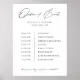 Simple Order Of Events Wedding Schedule Timeline Poster | Zazzle